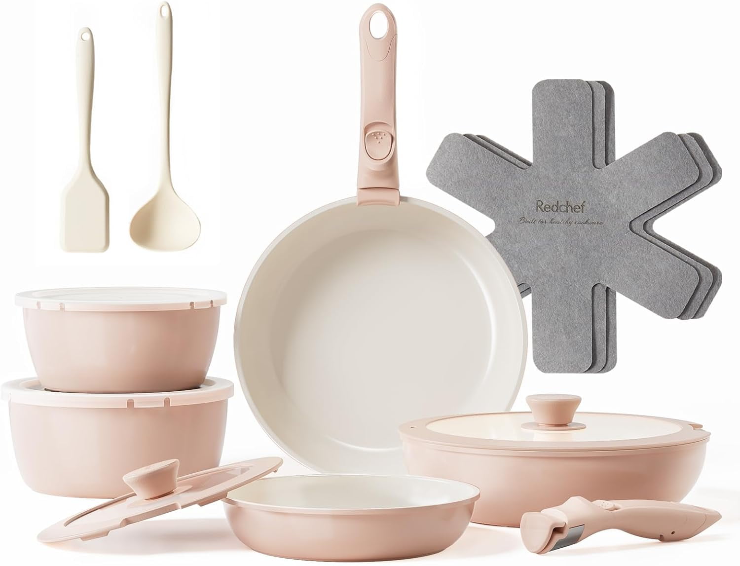 Ceramic Pots and Pans Set, Nonstick Kitchen Cookware Set with ...