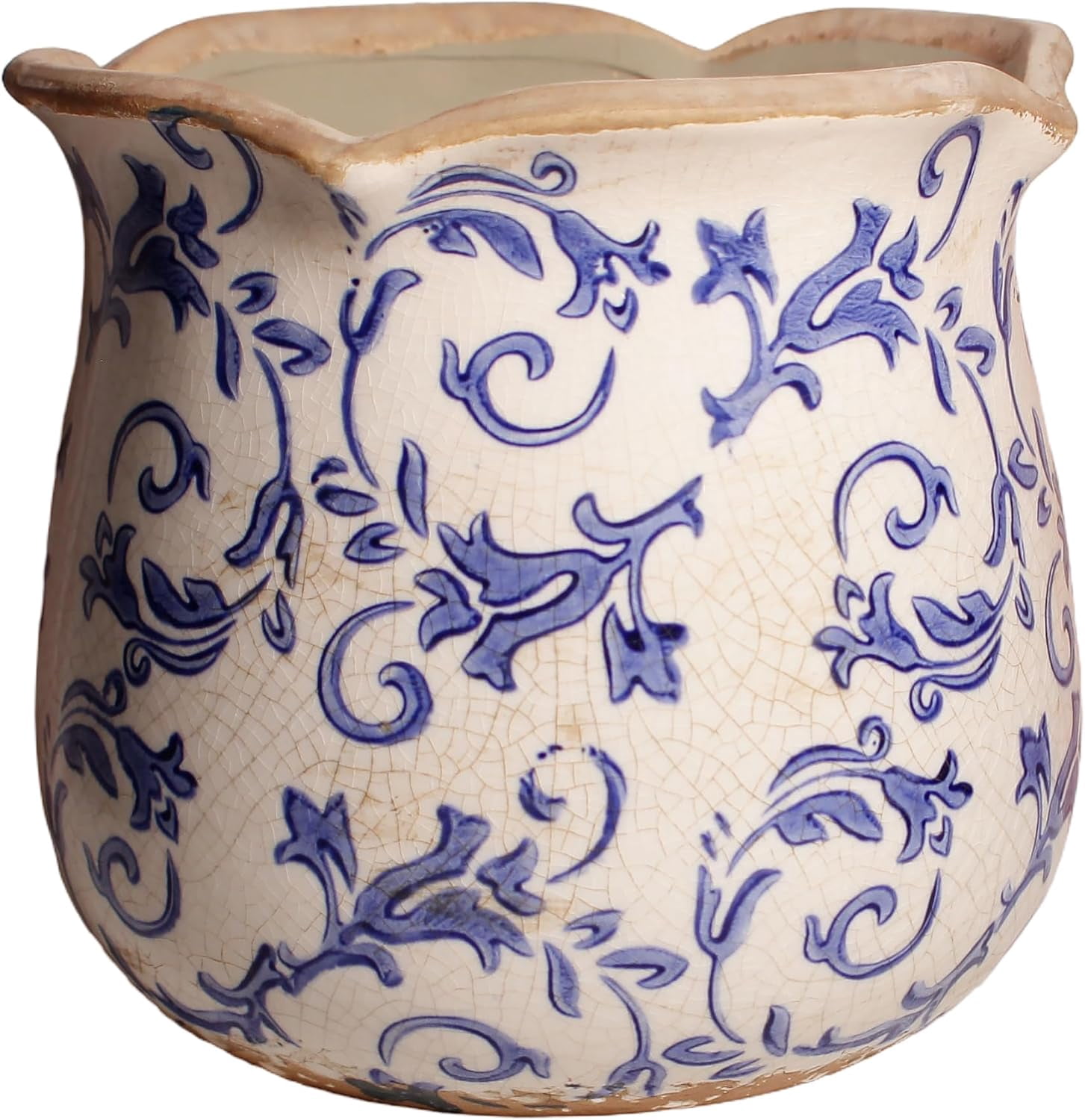 Ceramic Pots for Plants, Vintage Plant Pot with Drainage Hole, 6.11in ...