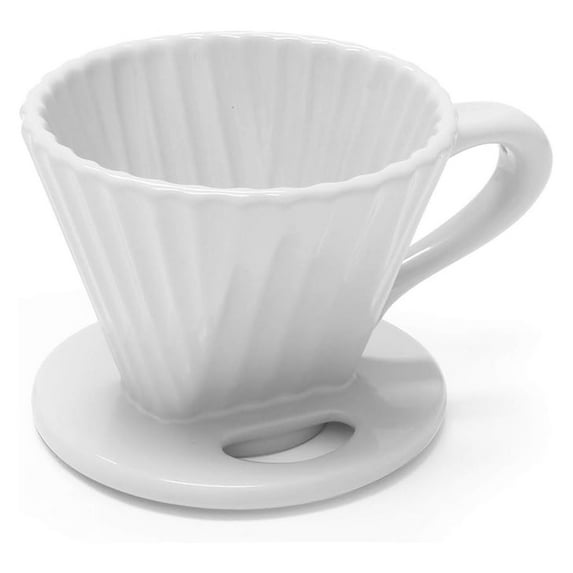 Ceramic Pour Over Coffee Dripper - 8oz White - Hand Drip Coffee Filter ...