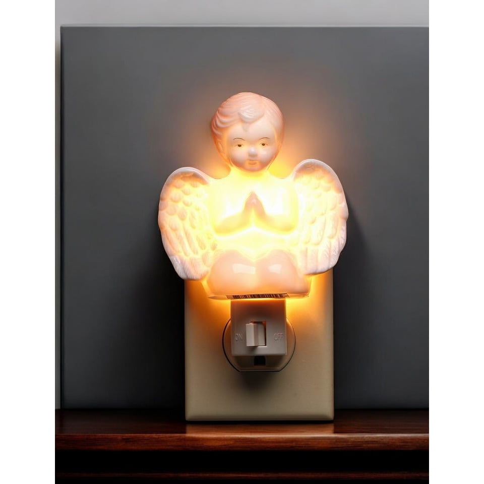 Ceramic Praying Cherub Angel Nightlight, Religious Gift or Decor, Baptism Gift - Walmart.com