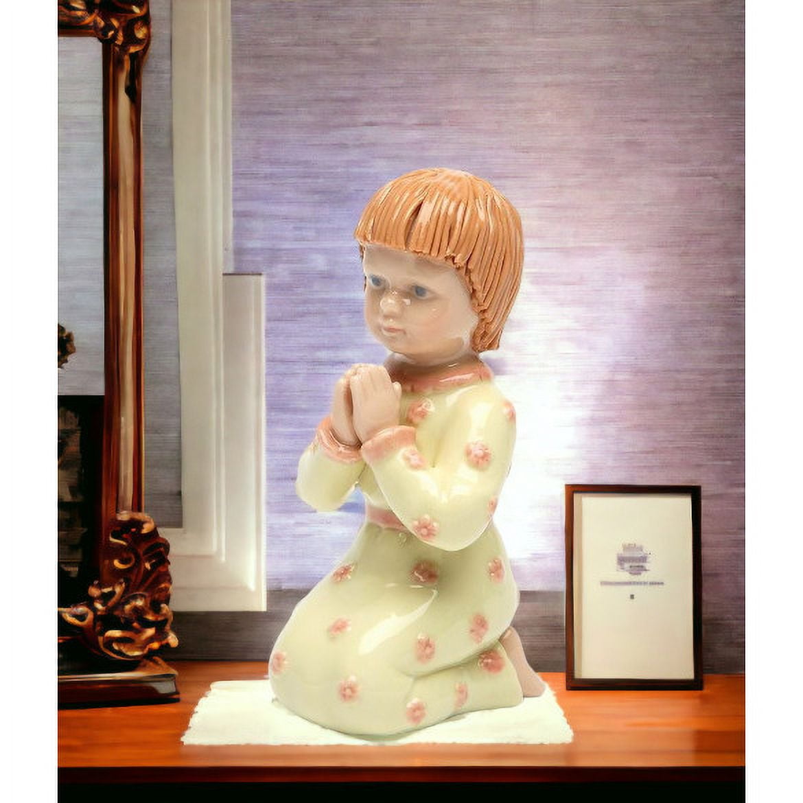 Ceramic Praying Girl Figurine 2 1/8 x 1 7/8 x 3 7/8 H Gift - Walmart.com