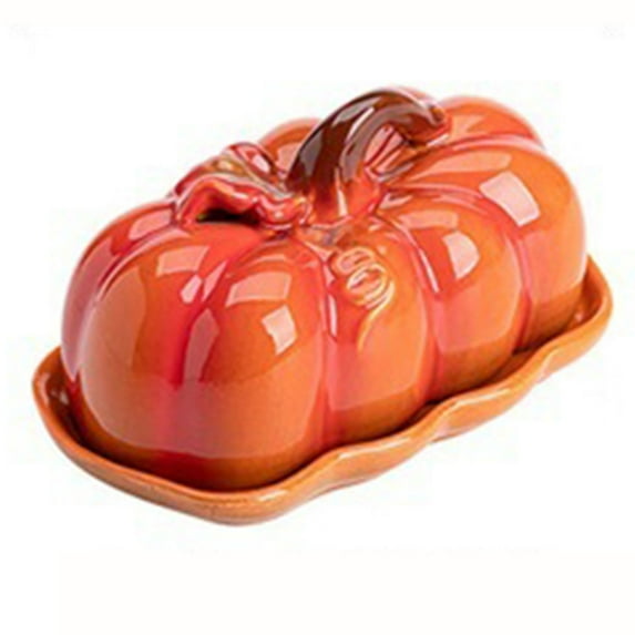 Ceramic Pumpkin Butter Dish with Lid for Countertop, Butter Container, Butter Keeper - Walmart.com