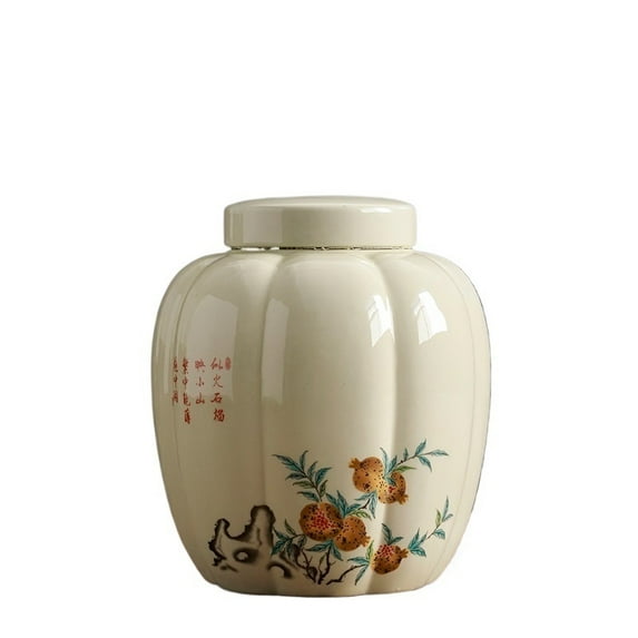 Ceramic Pumpkin Loose Tea Canister With Sealed Lid Household Vintage ...