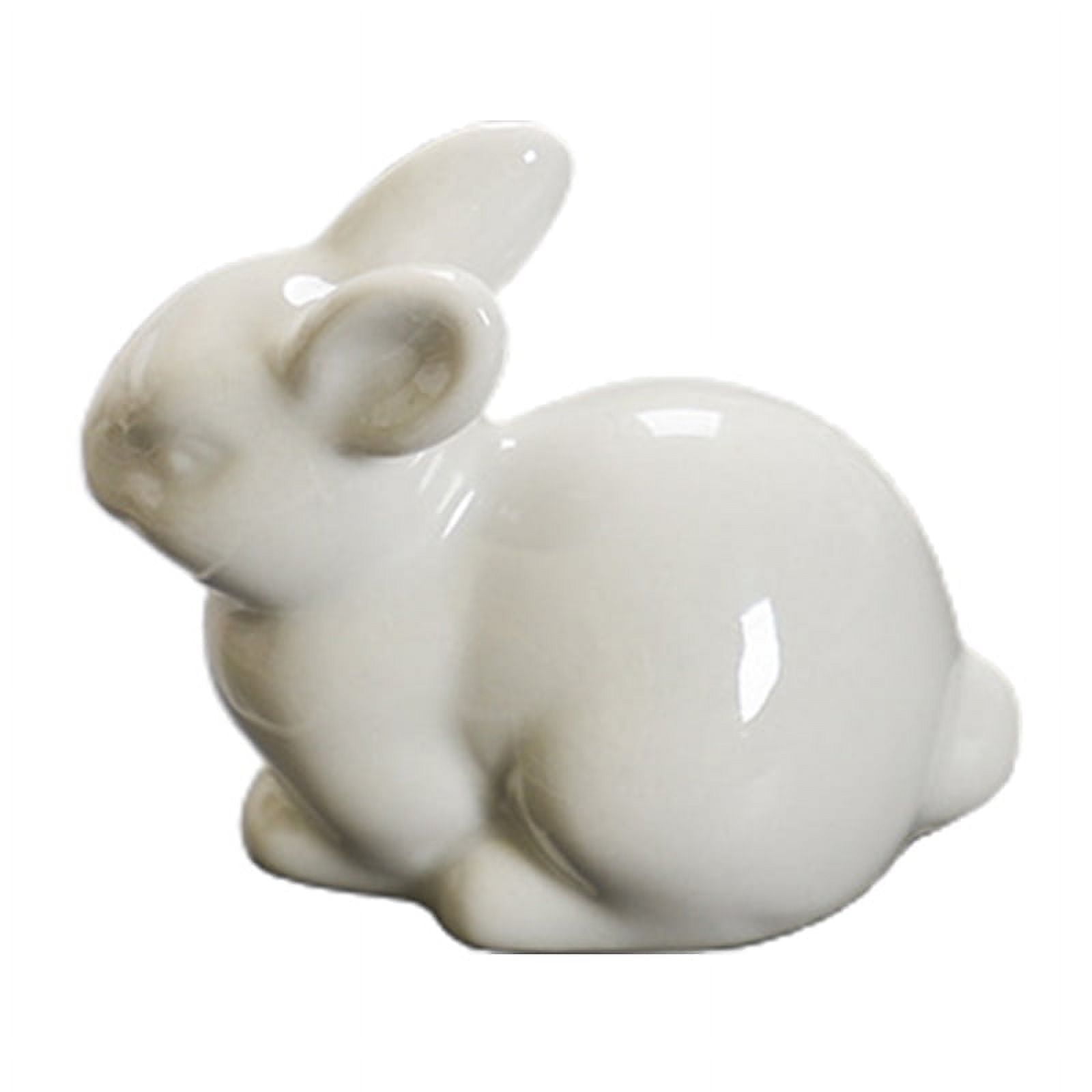 Ceramic Rabbit Figurines Cute White Rabbit Desktop Children Cute Bunny ...