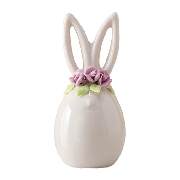 Ceramic Rabbit Figurines, Easter Decorations for Home, Porcelain Easter ...