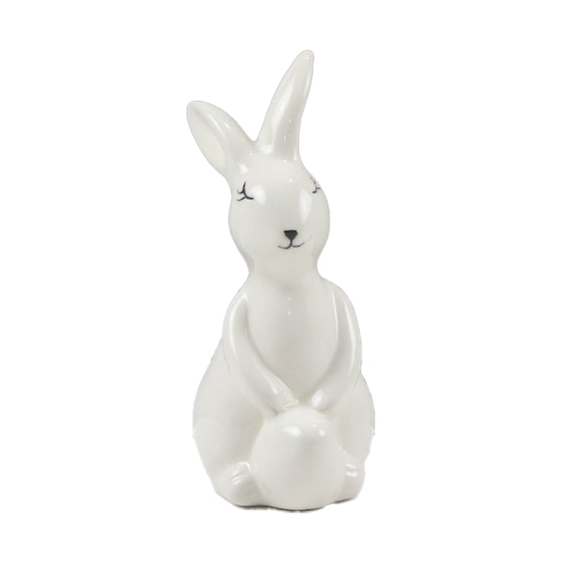 Ceramic Rabbit Figurines, Porcelain Easter Bunny Decorations for Home ...