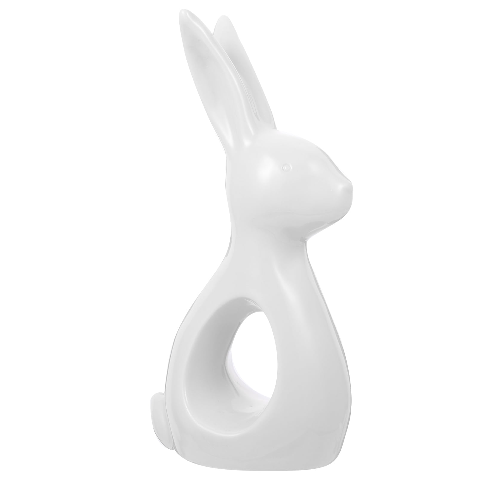 Ceramic Rabbit Ornament Bunny White Decor Lucky Porch Ornaments ...