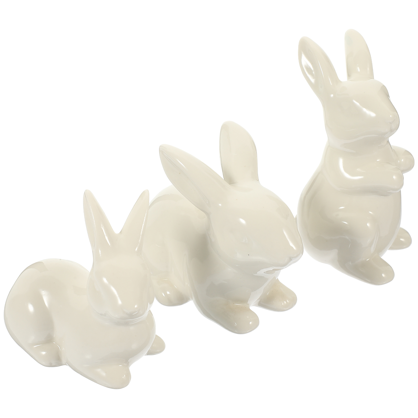 Ceramic Rabbit Ornament Figurine for Home Statue Decorations Simple ...