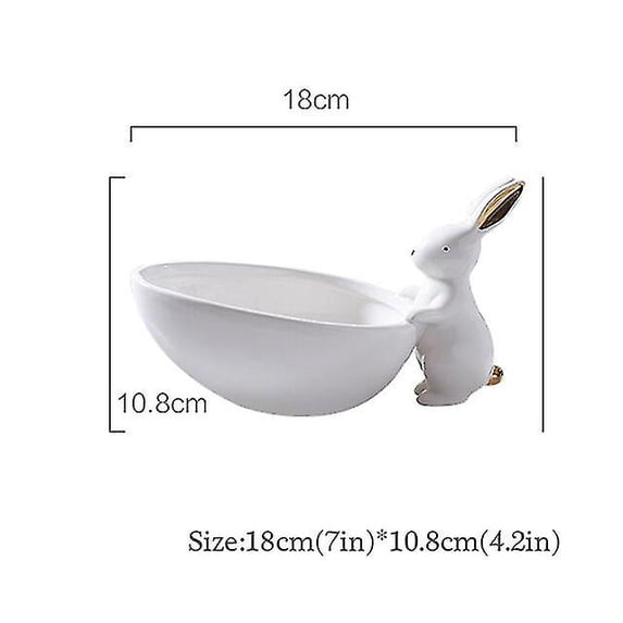 Ceramic Rabbit Plate Decoration Fruit Storage Tray Creative Snack Plate ...