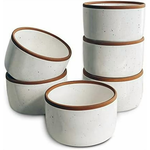 Ceramic Ramekins - 8oz, Set of 6 - Small Oven Safe Baking Dishes/Cups ...