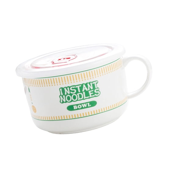 Ceramic Ramen Bowl Set With Timers Function Lid 1100ml Large Capacity ...