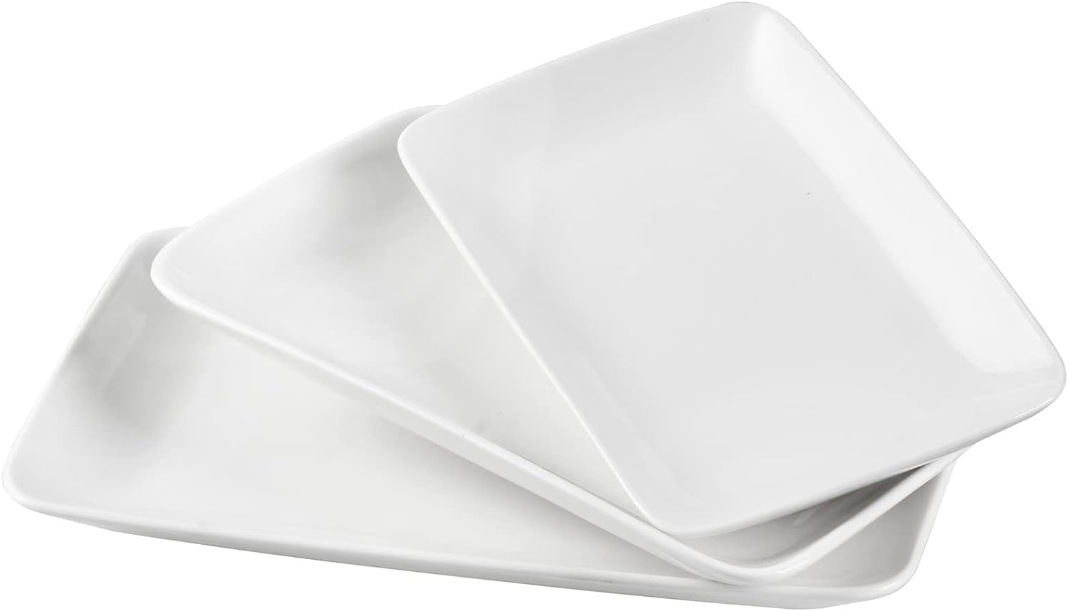 Ceramic Rectangle Plates Set of 3, 8/9/10 Inch Small Serving Plates ...