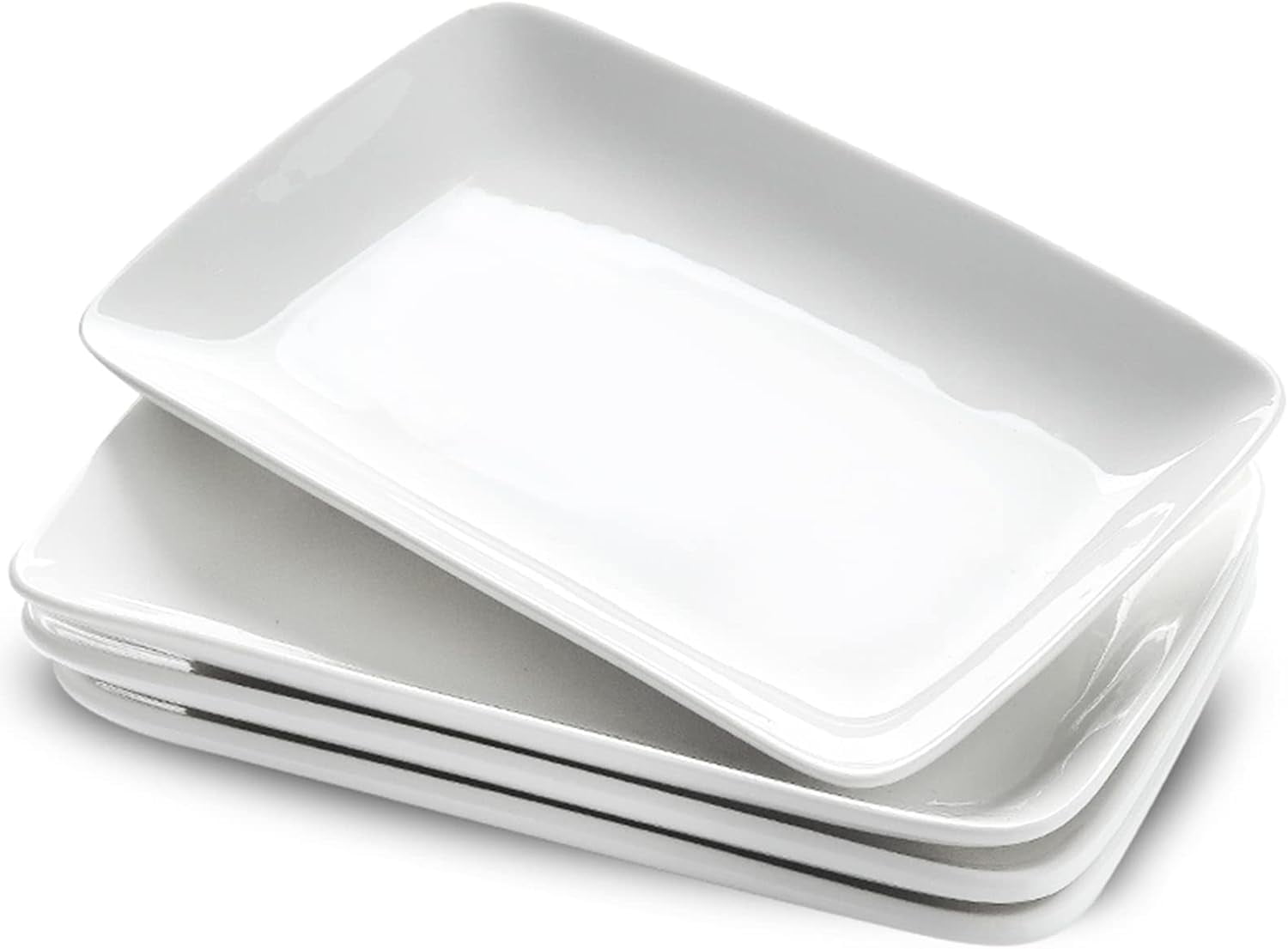 Ceramic Rectangle Plates Set of 4,10 Inch Small Serving Plates ...