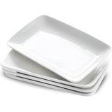 Ceramic Rectangle Plates Set of 4,10 Inch Small Serving Plates ...