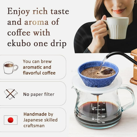Ceramic Reusable Coffee Filter Pour Over Dripper - ekubo one drip 1-2 ...