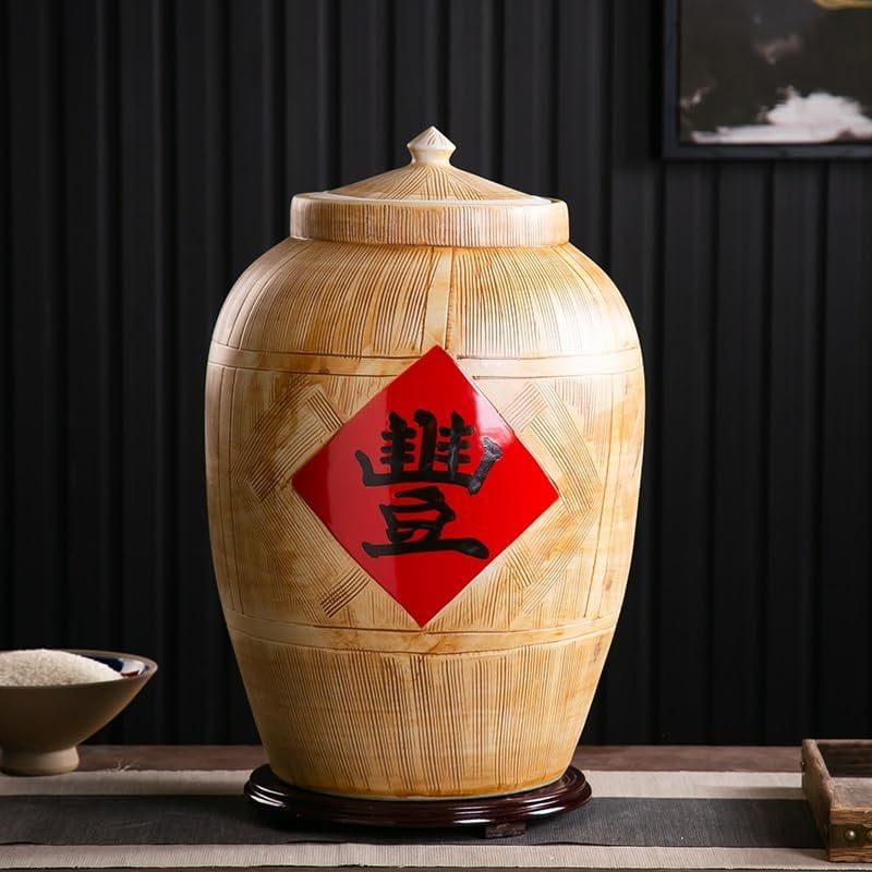 Ceramic Rice Container, Dispenser, Large Ceramic Jar For Rice, Ceramic ...