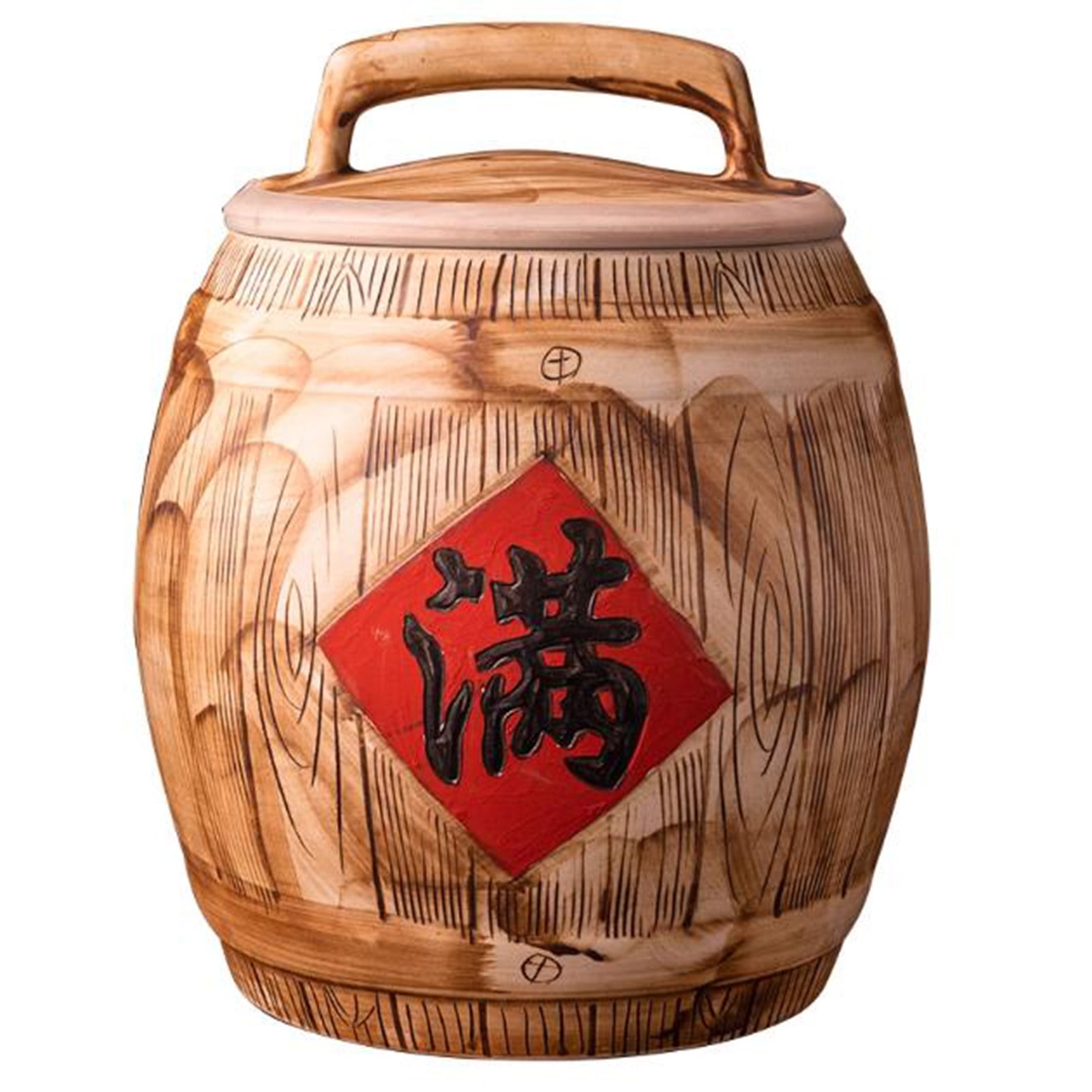 Ceramic Rice Container,Rices Bucket With Lid, Ceramic Grain Storage ...