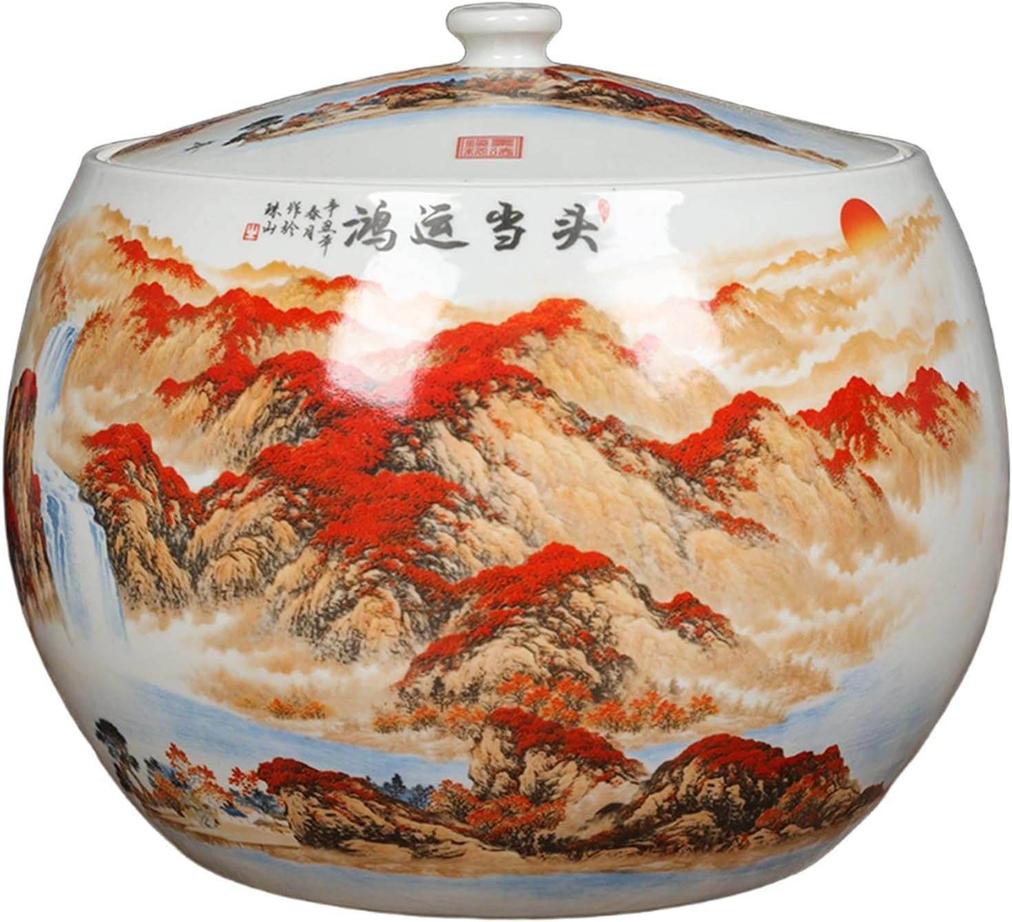 Ceramic Rice Jar, Household Ceramic Rice Container, Chinese Ceramic ...