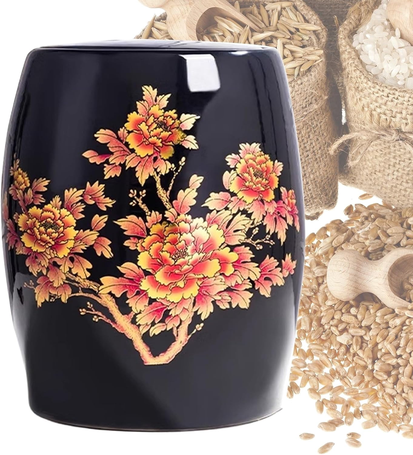 Ceramic Rice Storage Container 5KG/10KG/15KG/25KG Airtight Rice ...