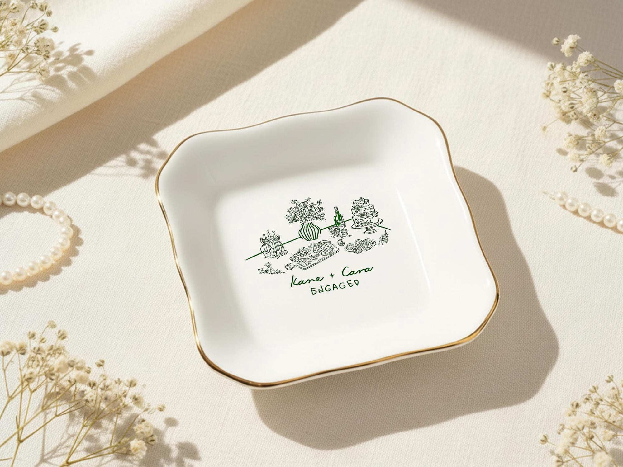 Ceramic Ring Dish, Personalized Name Gift, Custom Jewelry Tray for ...