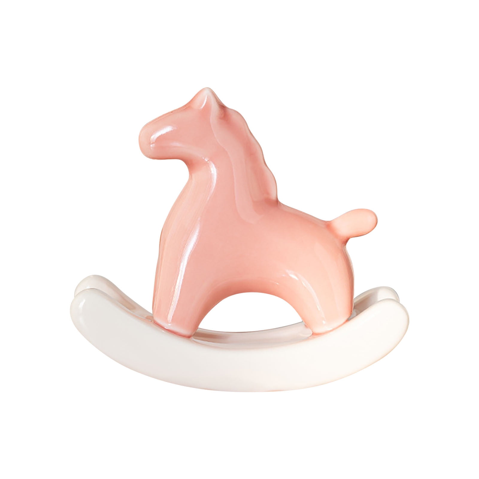 Ceramic Rocking Horse Ornament | Hand Painted Lifelike Desktop Decor ...