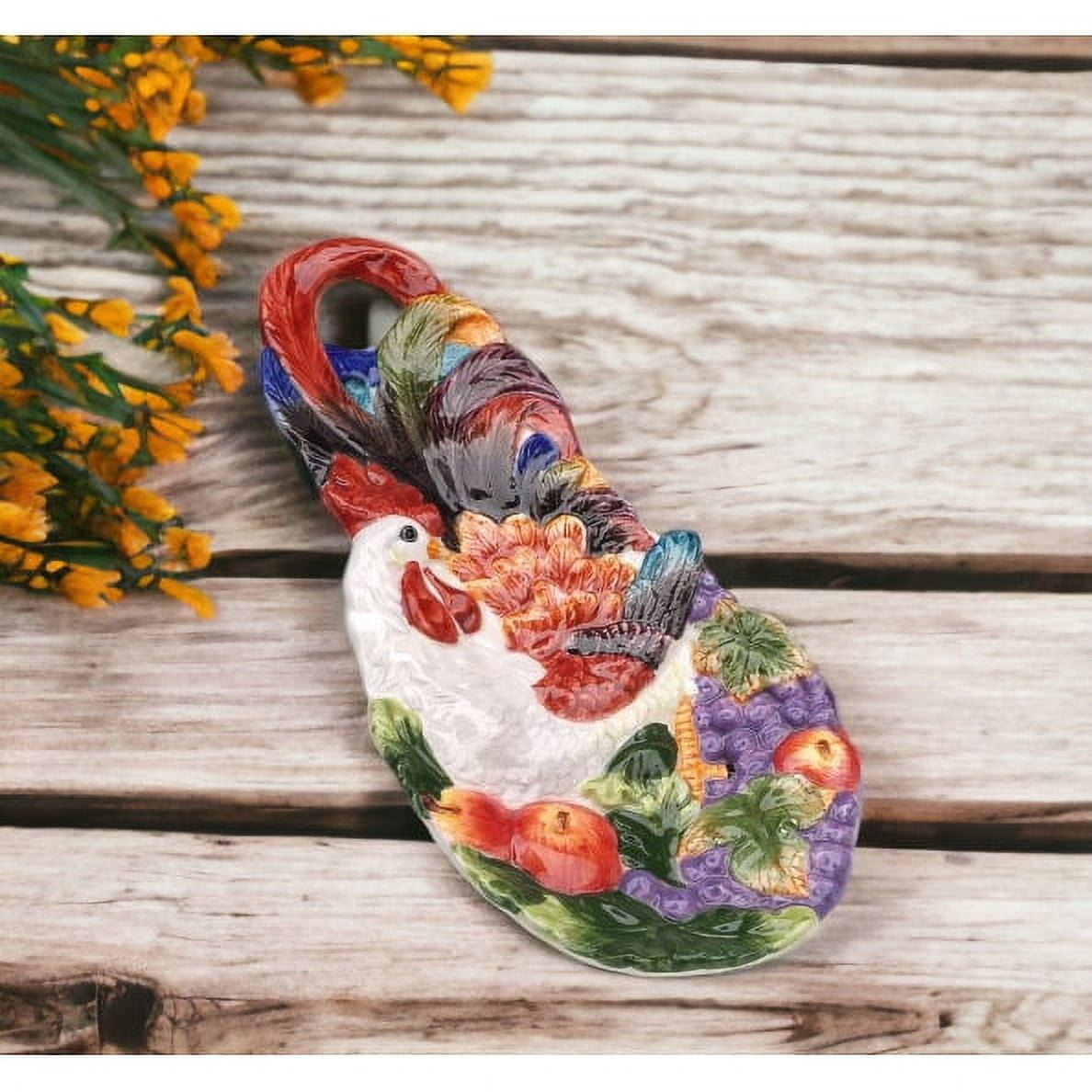 Ceramic Rooster Spoon Rest 7.5in Farmhouse Mom - Walmart.com