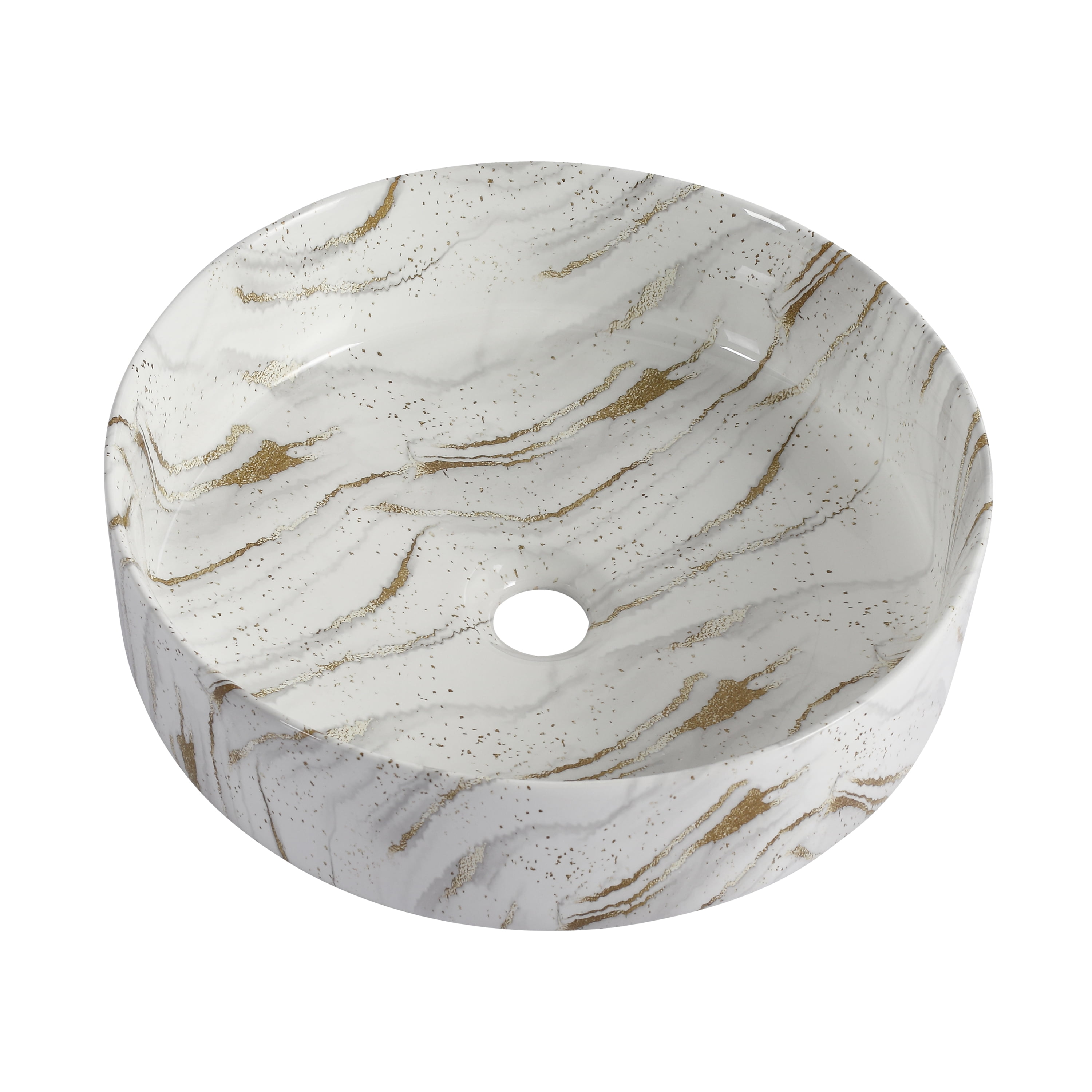 Ceramic Round Above Counter Bathroom Sink Art Basin, White Background ...