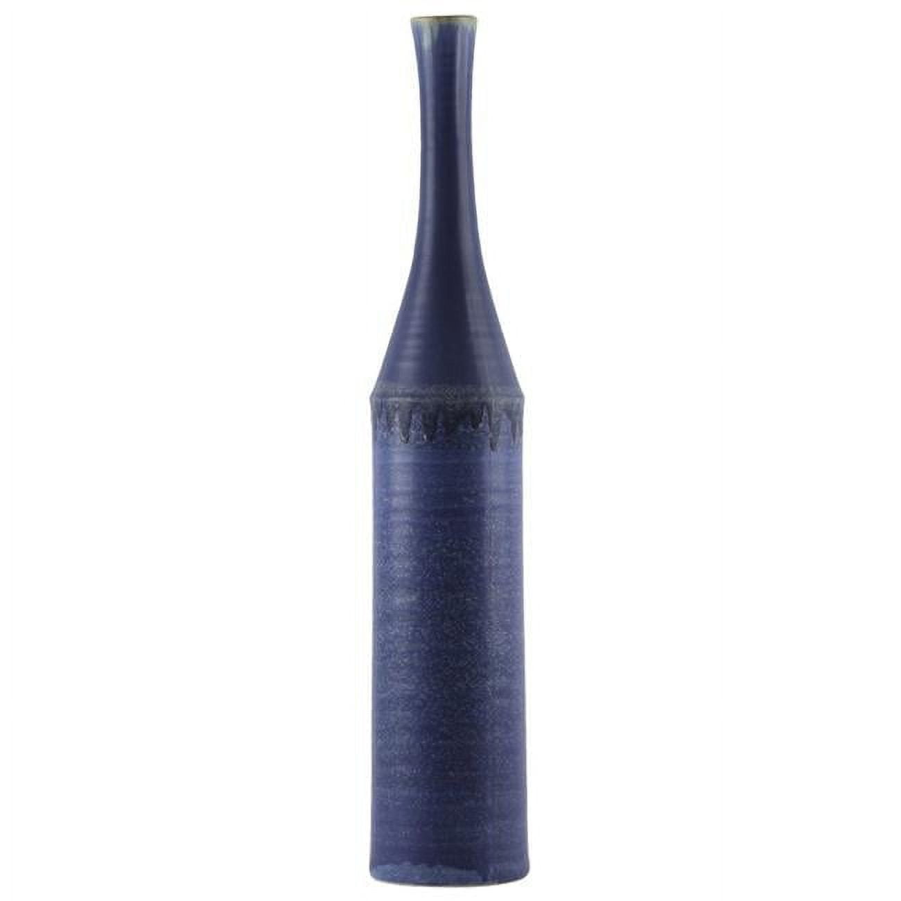 Ceramic Round Bottle Vase with Cream Trumpet Mouth, Long Neck & Smooth ...