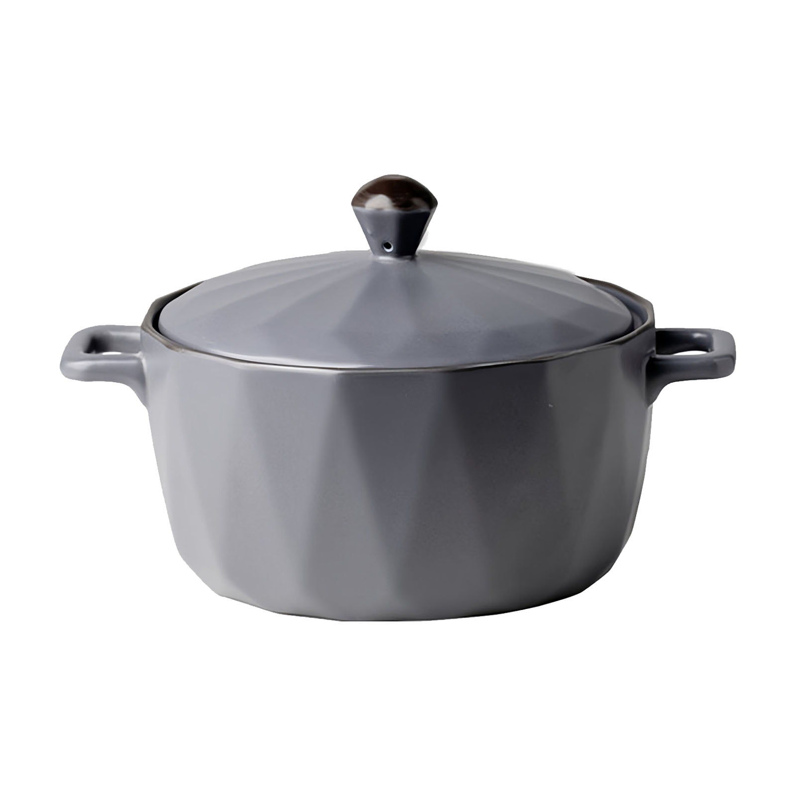 Ceramic Round Casserole Dish With Lid Oven Proof, Cooking Pans Handle ...