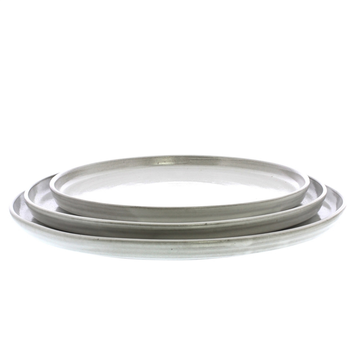 Ceramic Round Serving Bowls with Dual Tone Look, Set of 3, Gray and ...
