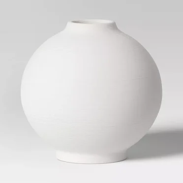 DecMode 13" Abstract Rounded Arched White Ceramic Vase with Glossy ...