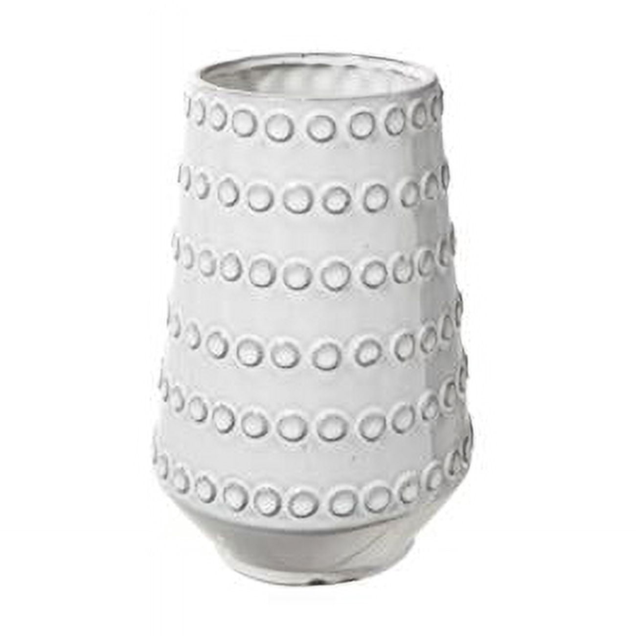 Ceramic Round Vase with Bubble Line Pattern Design Body & Tapered ...
