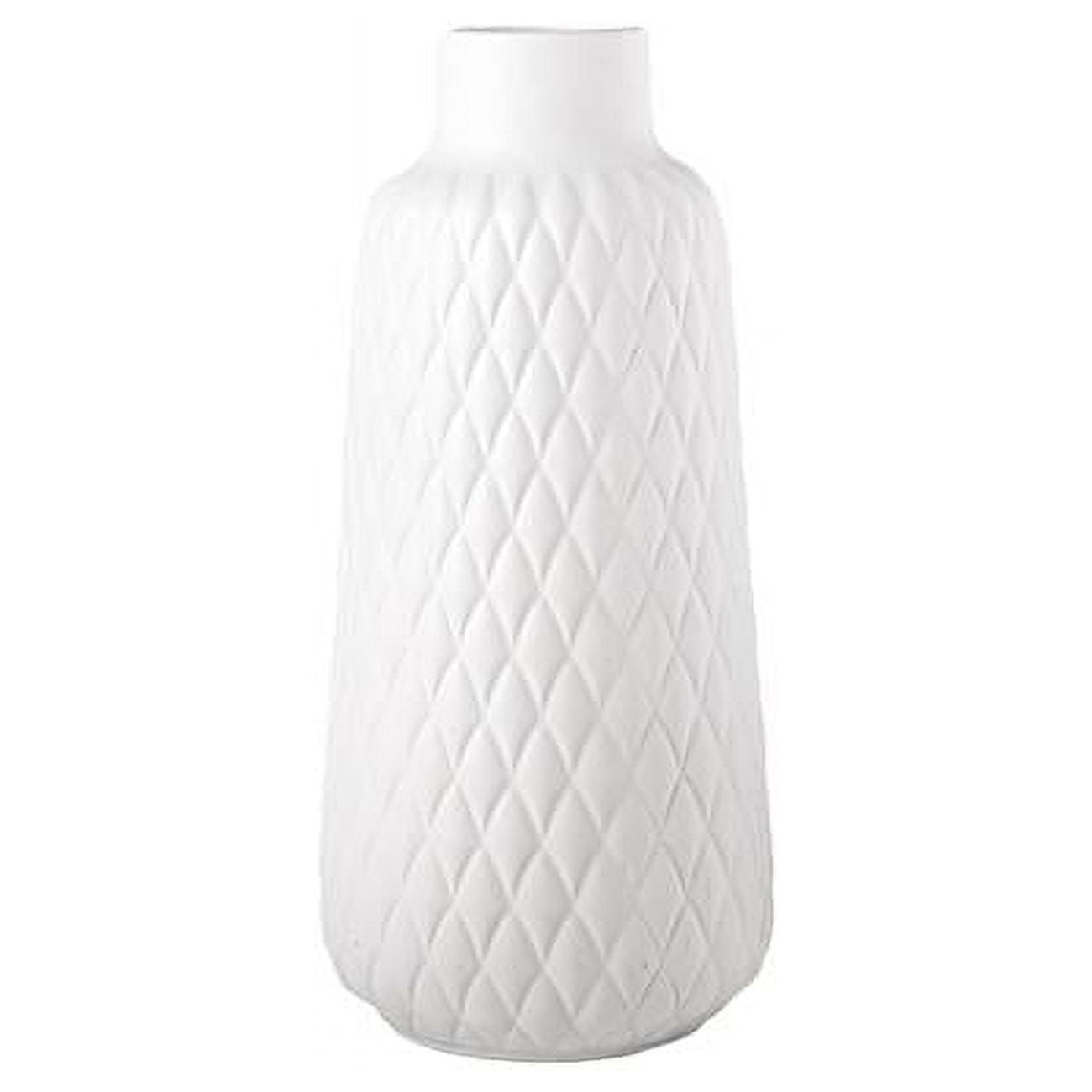 Ceramic Round Vase with Embossed Seamless Diamond Pattern Design Body ...