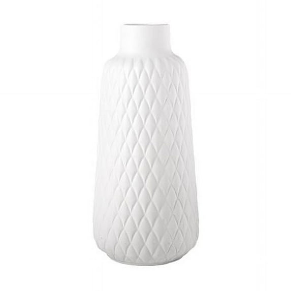 Ceramic Round Vase with Embossed Seamless Diamond Pattern Design Body ...