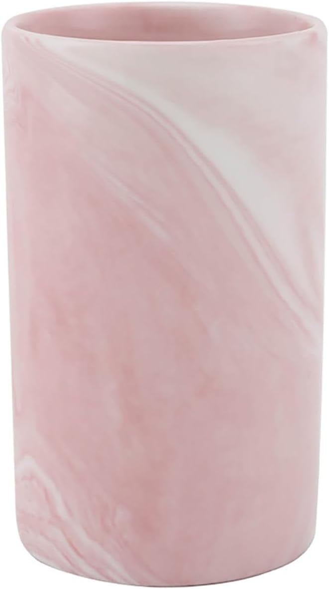 Ceramic Rustic Pink Marble Bathroom Tumbler Cup for Mouthwash Rinsing ...