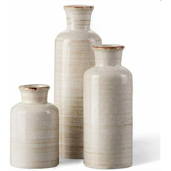 - Ceramic Rustic Vase 3 Piece Set,Small vase for Country Home ...