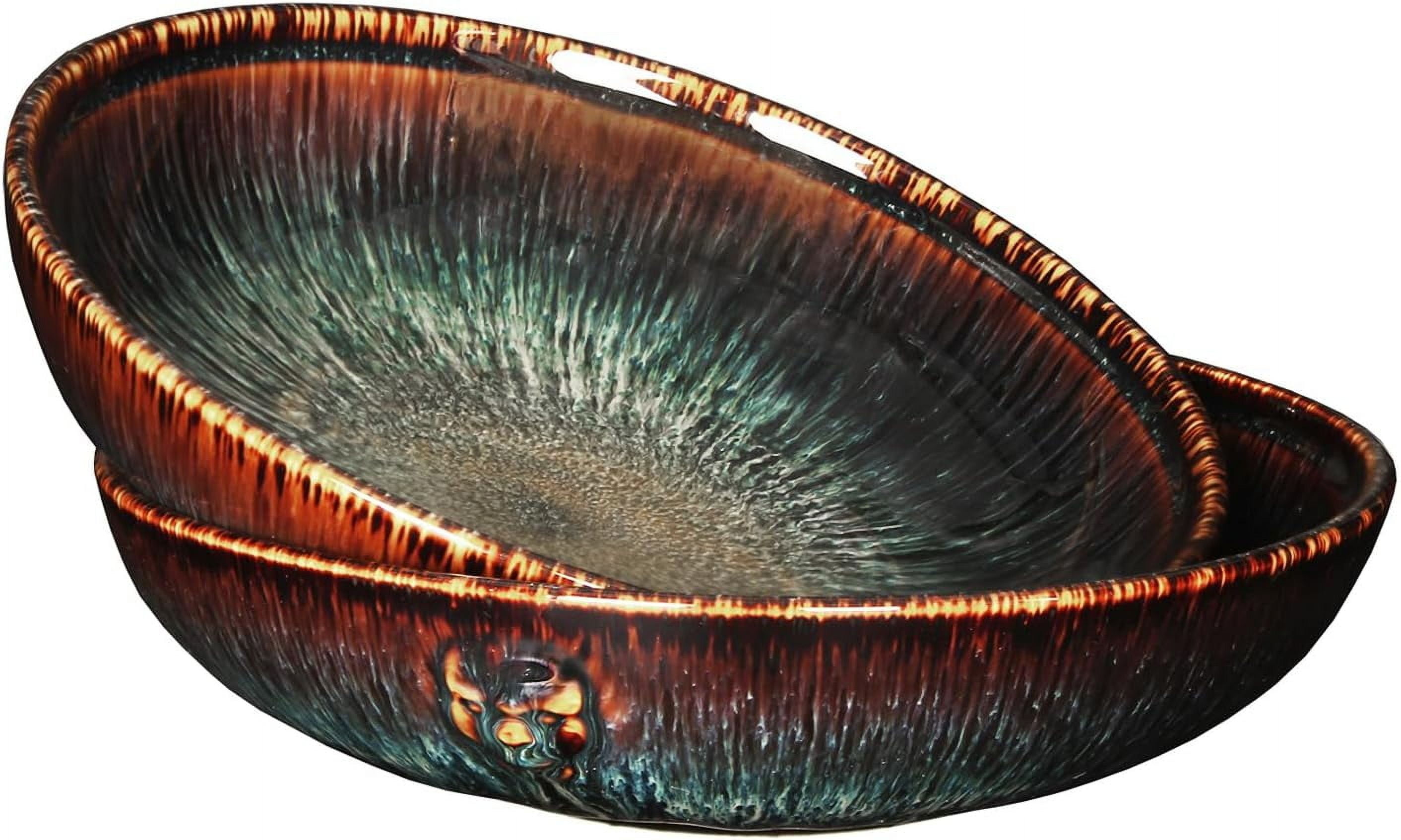 Ceramic Salad Bowls, Pasta Bowls Soup plate 39 Oz, Set of 2, Serving ...