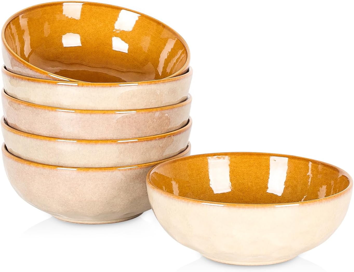 Ceramic Salad Bowls Set for Kitchen, Serving - 32 Ounce Soup Bowls ...
