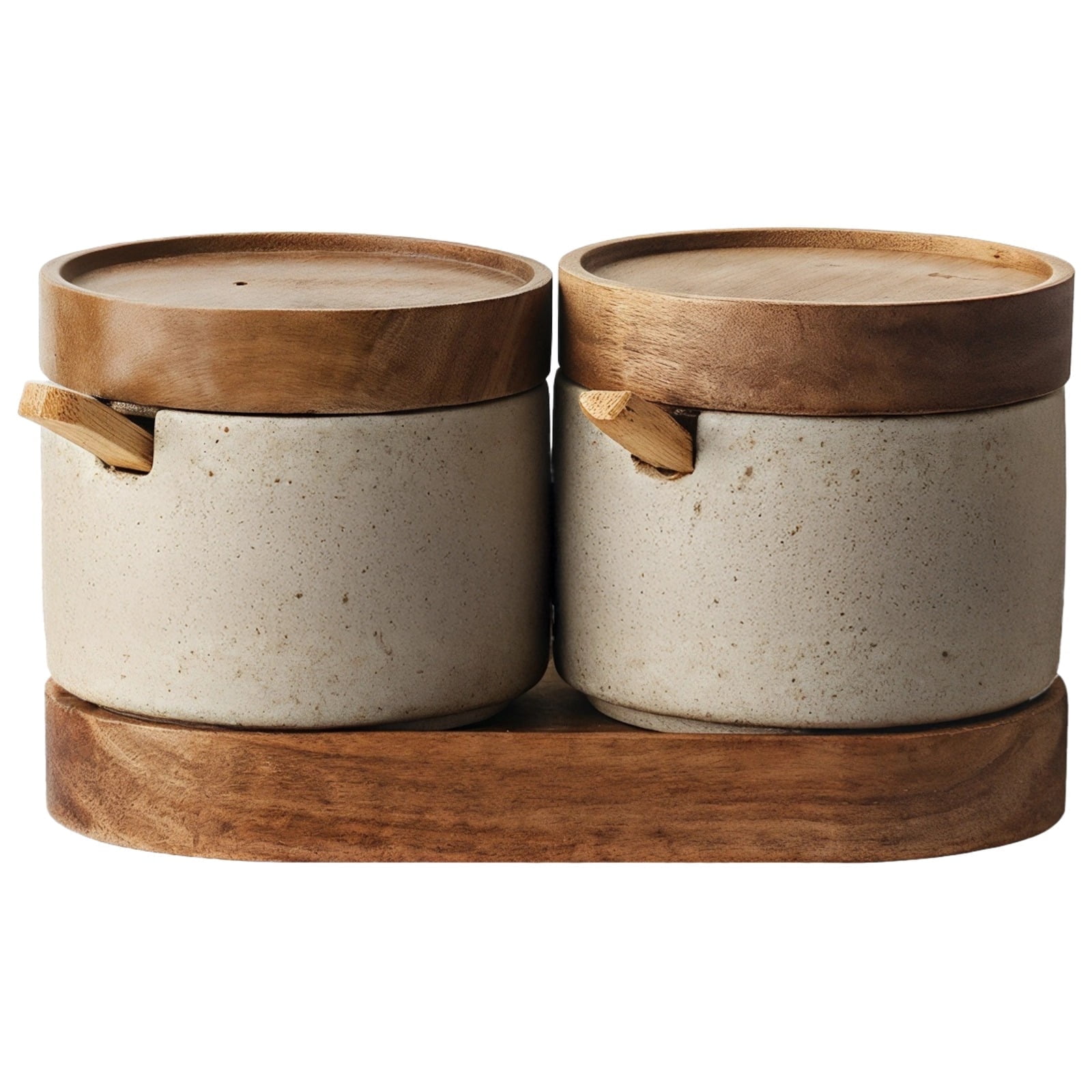 Ceramic Salt Cellar Set with Lid and Spoon, Ceramic Salt and Pepper ...