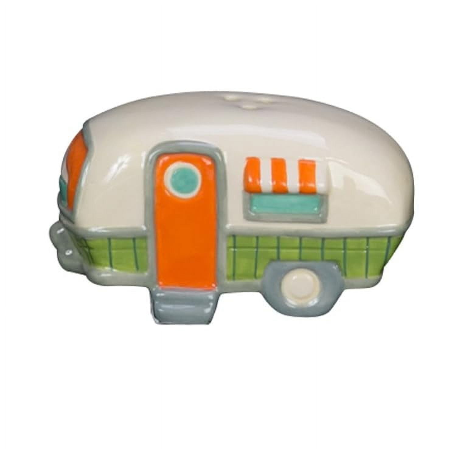 Ceramic Salt and Pepper Camper Design Shaker Matching Set 2" x 6.25 ...