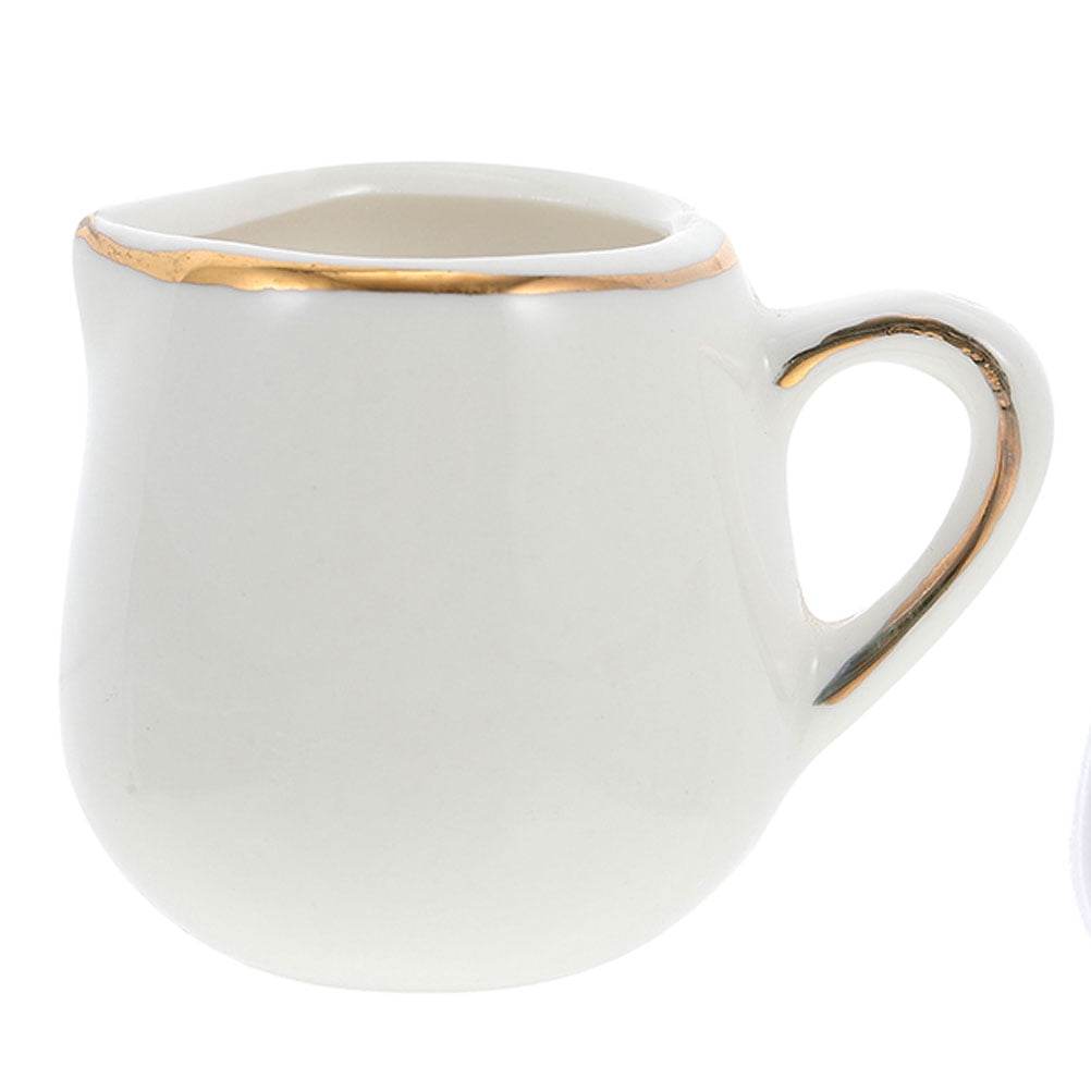 White Ceramic Creamer Pitcher for Home Use with Unique Spout and ...