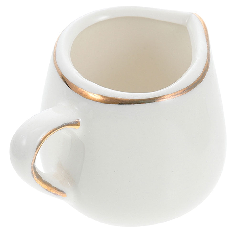 OUNONA White Ceramic Pitcher for Home Use Suitable for Sauce Milk Salad ...