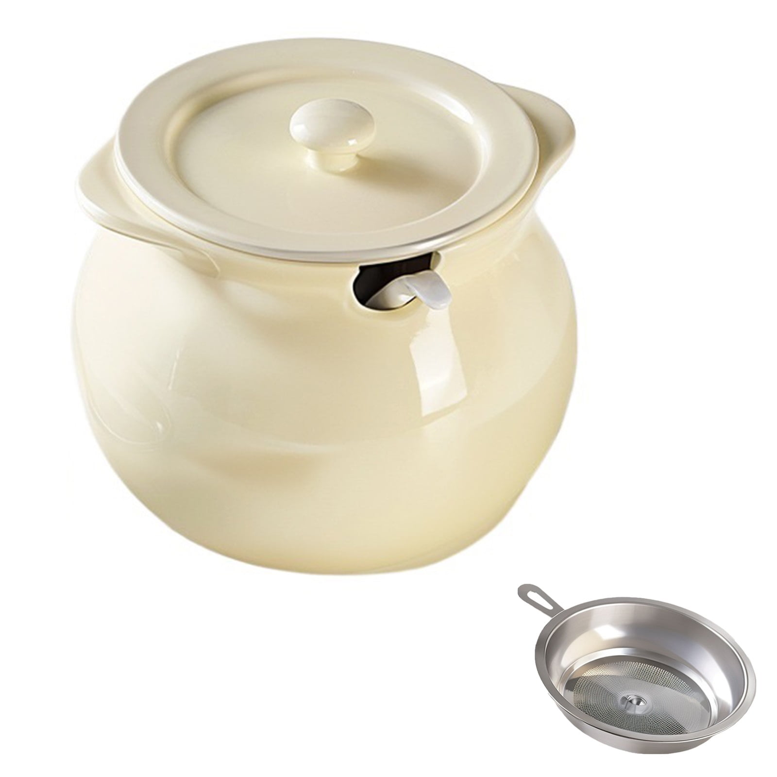 Ceramic Seasoning Container, Sugar Bowl Porcelain with Lid and Spoon ...