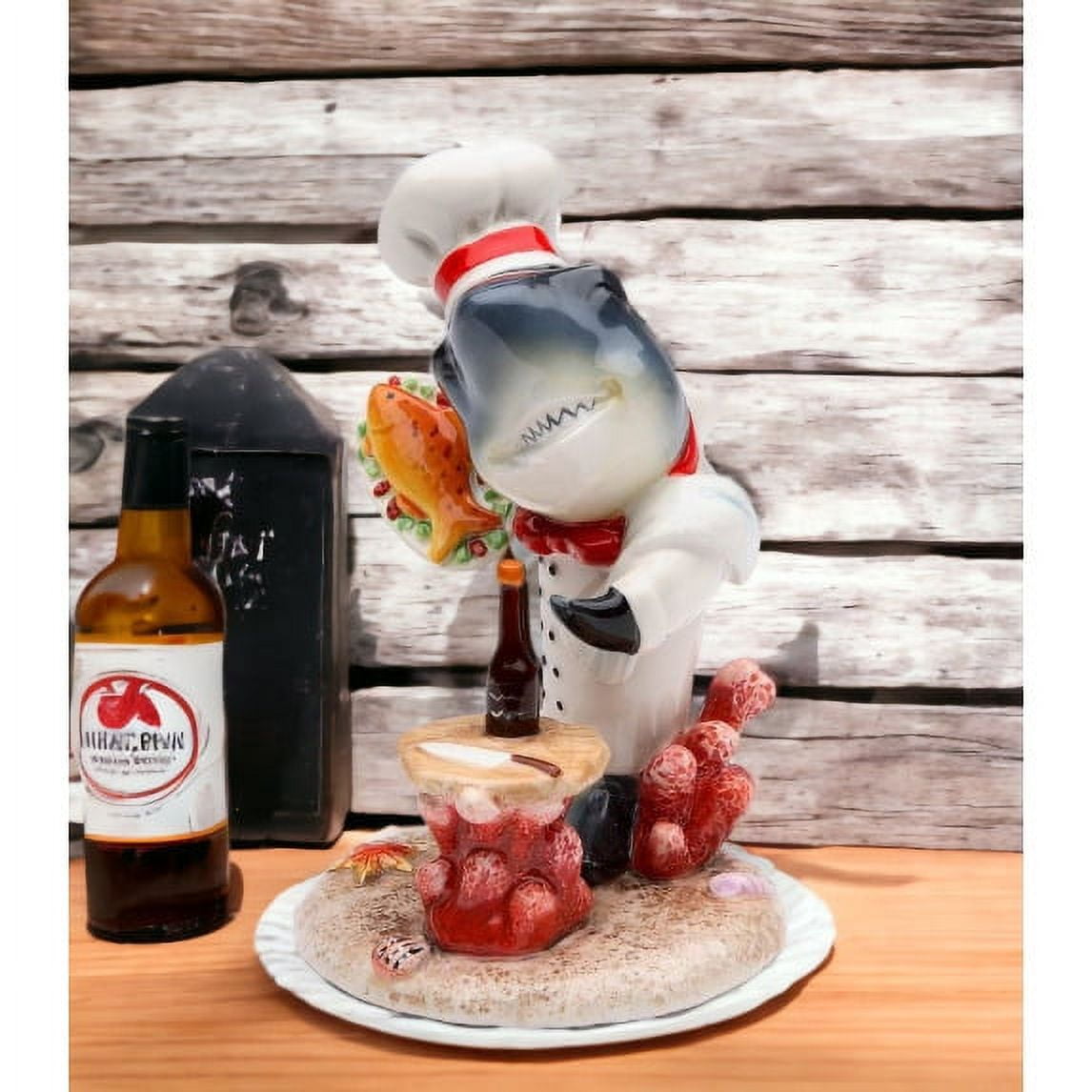 Ceramic Shark Chef Figurine 5 3/8" Home Kitchen - Walmart.com