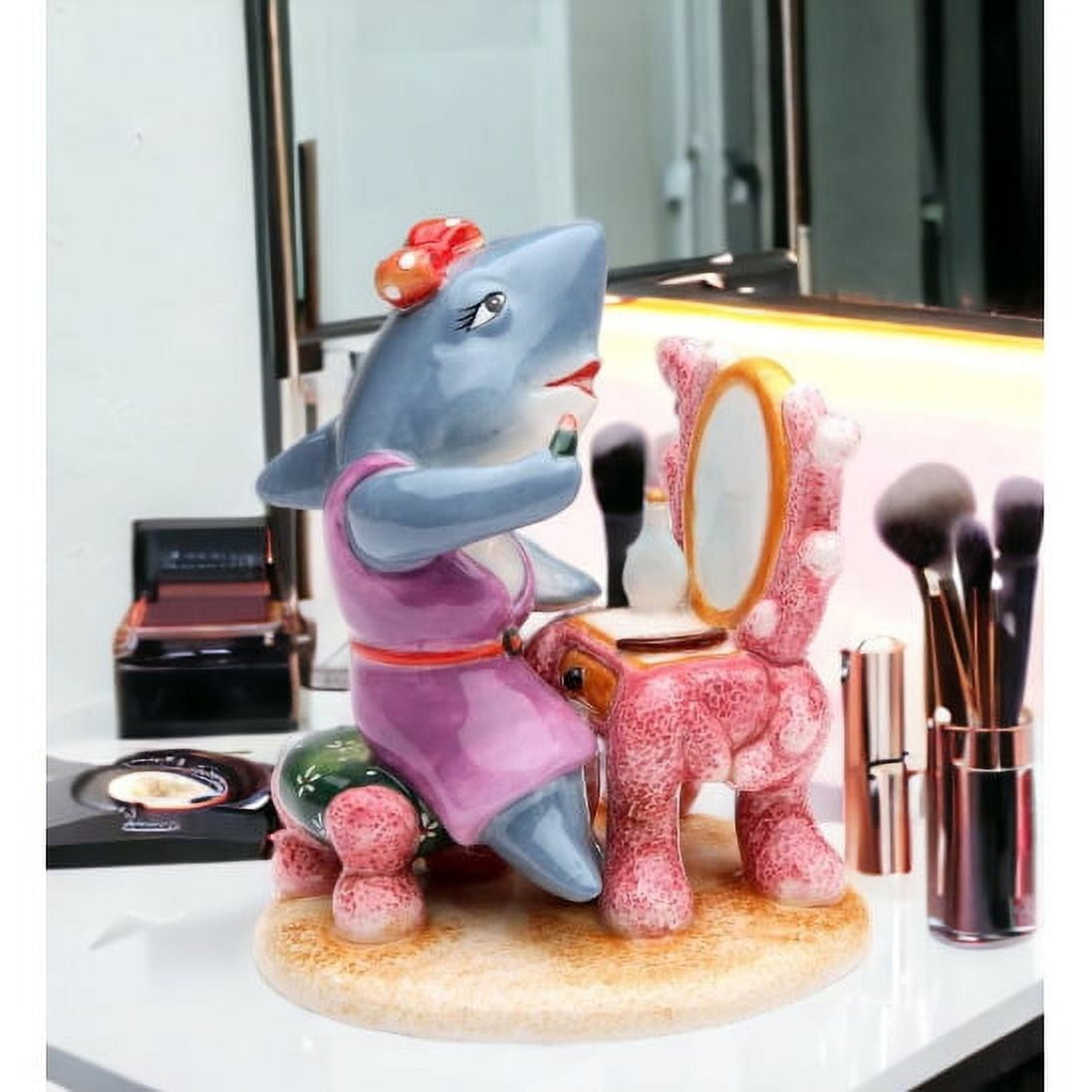 Ceramic Shark Figurine 4.75in Makeup Mom Fashionista - Walmart.com
