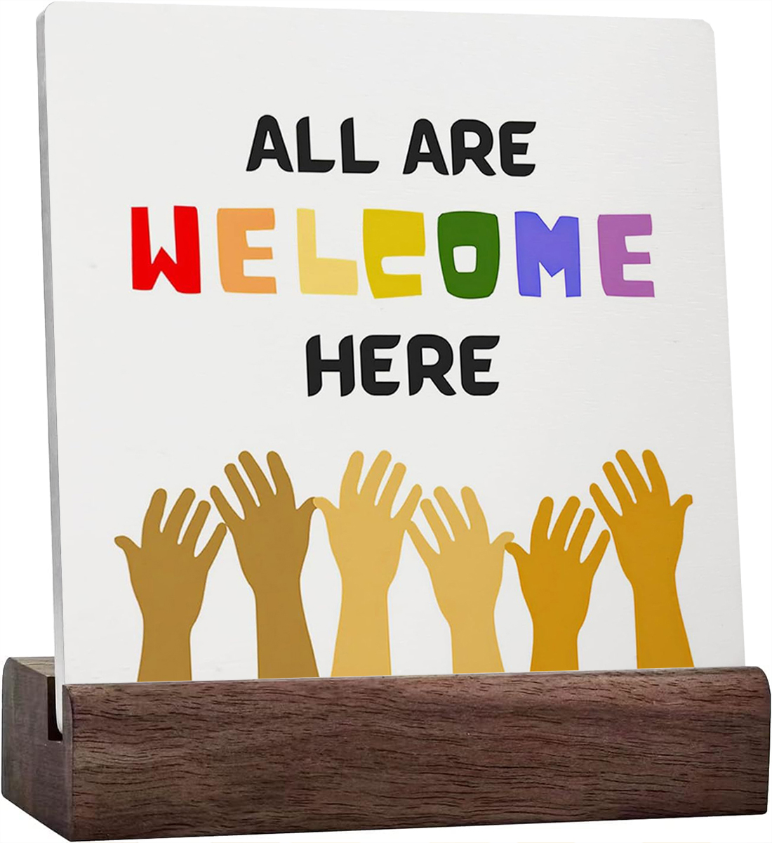 Ceramic Sign 4x4 Inch All Are Welcome Here Diversity Inclusion And ...