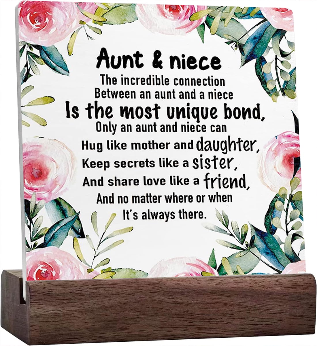 Ceramic Sign 4x4 Inch Aunt Gift From Niece Mother'S Day Gifts For Aunt ...