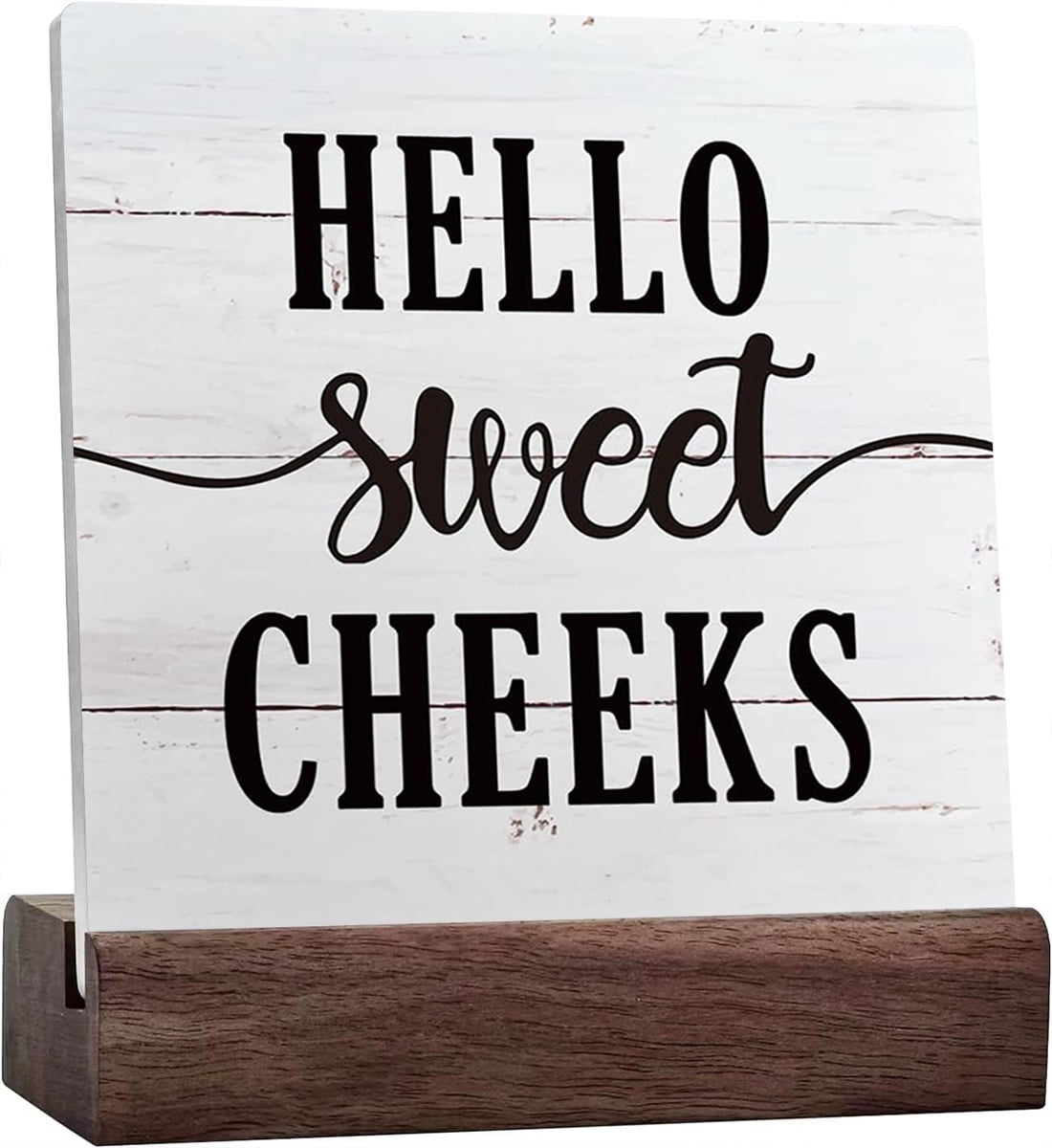 Ceramic Sign 4x4 Inch Bathroom Decor Sign Hello Sweet Cheeks Plaque ...