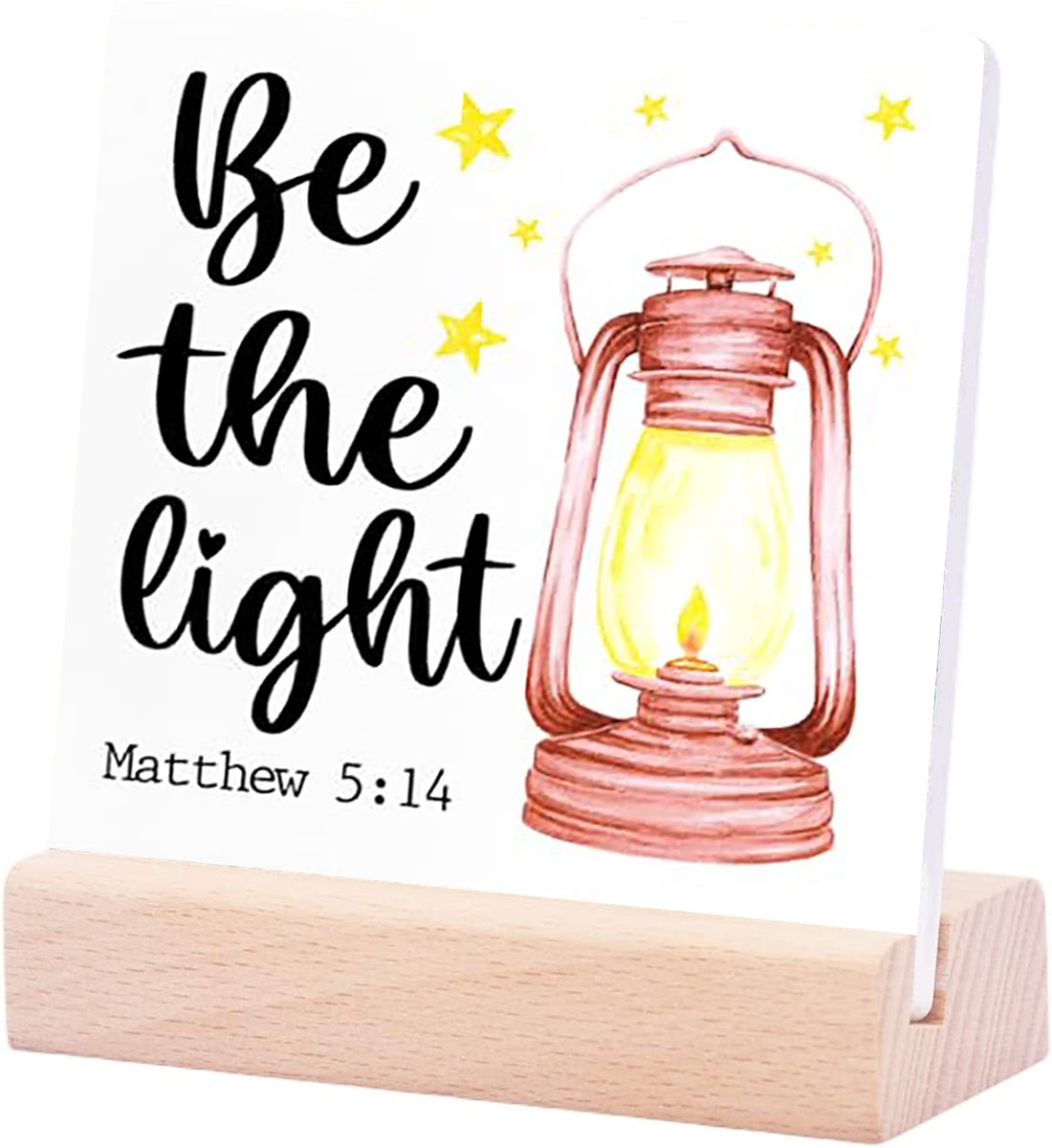 Ceramic Sign 4x4 Inch Be The Light Ceramic Desk Sign Bible Verse Desk ...