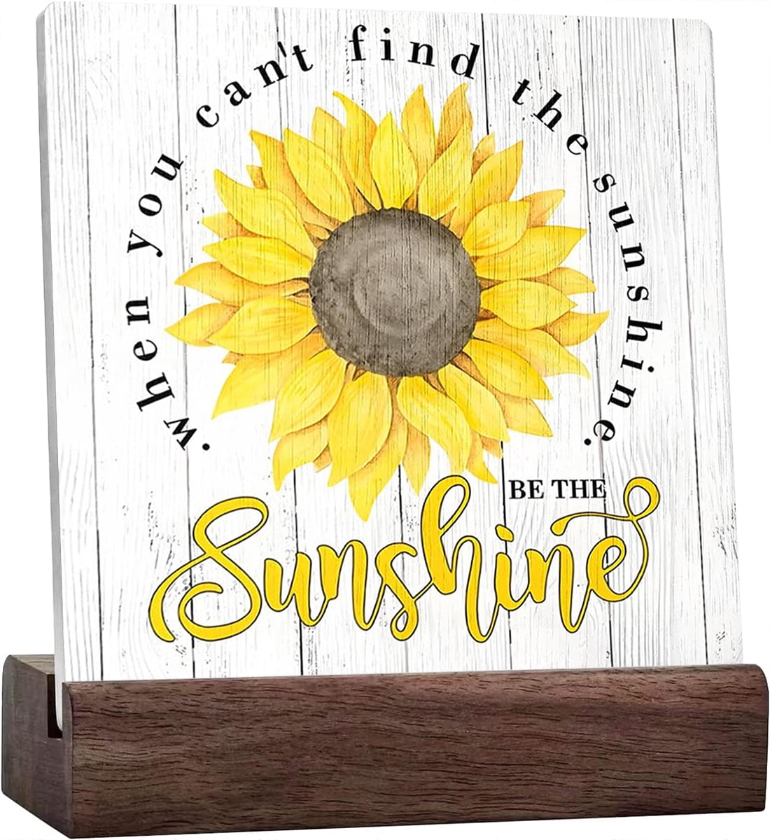 Ceramic Sign 4x4 Inch Be The Sunshine Sunflower Ceramic Plaque Sign ...